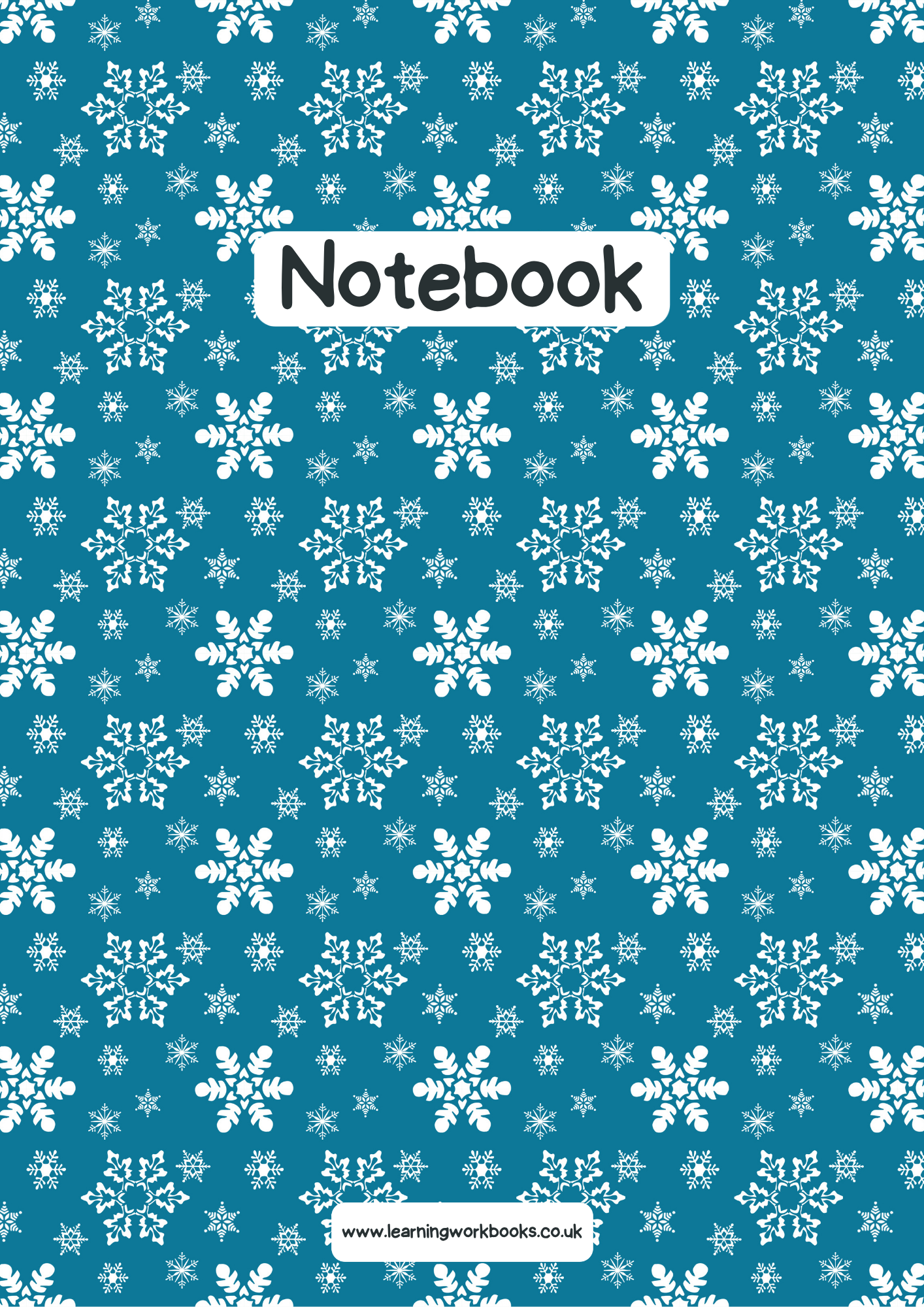 Snowflake A4 Lined Notebook 11 (downloadable digital product ...