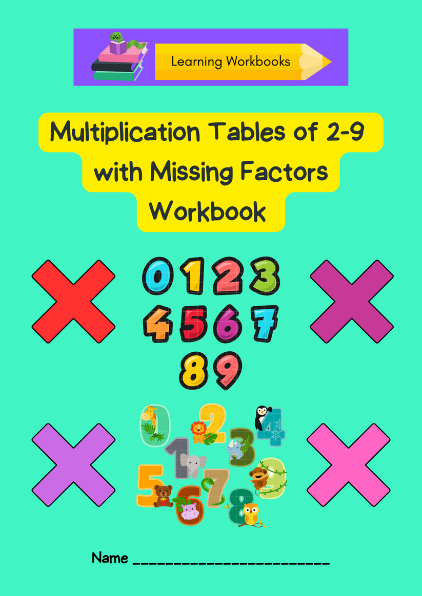 Multiplication Tables of 2-9 with Missing Factors Workbook (downloadab ...