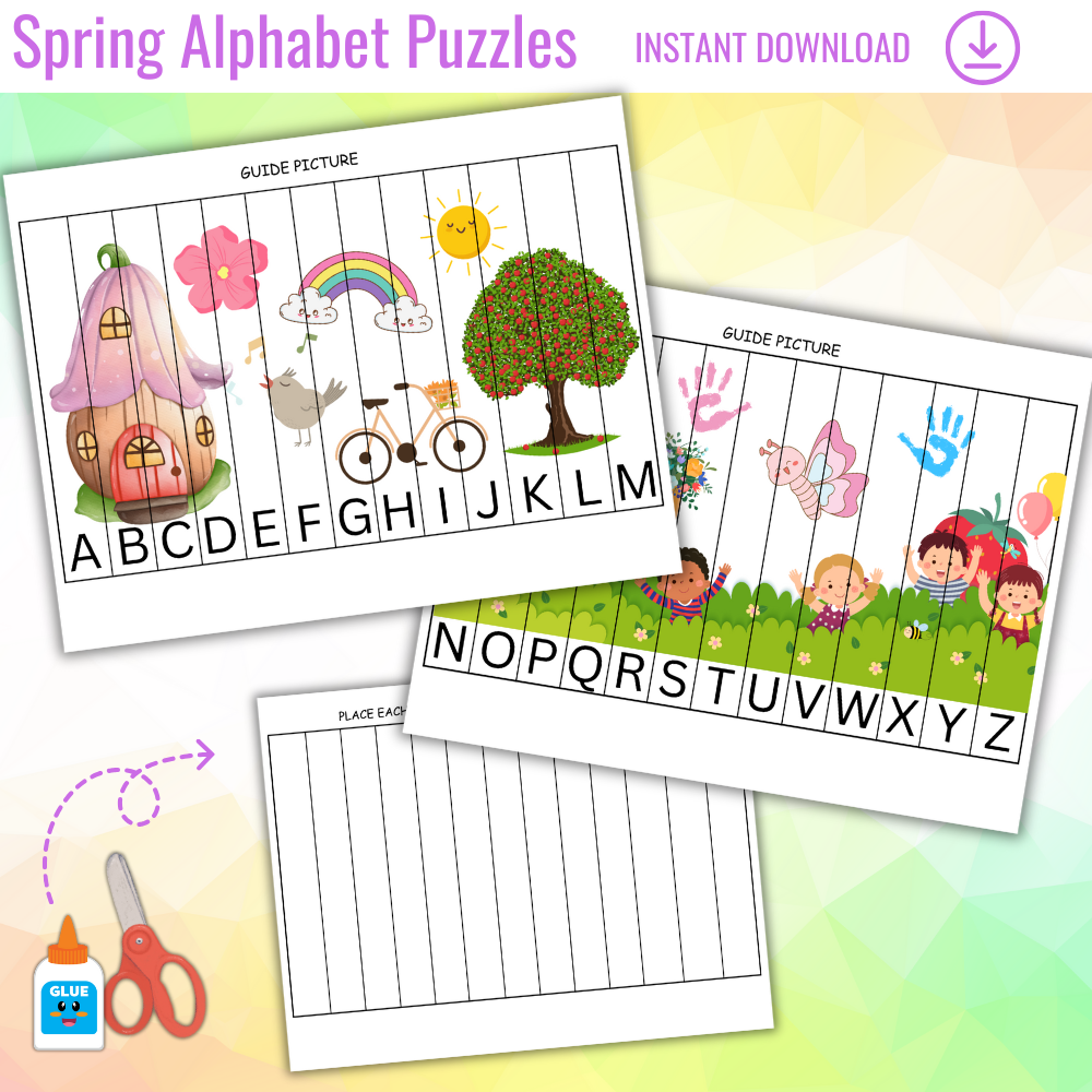 Spring Alphabet Puzzles (downloadable digital product) – Learning Workbooks
